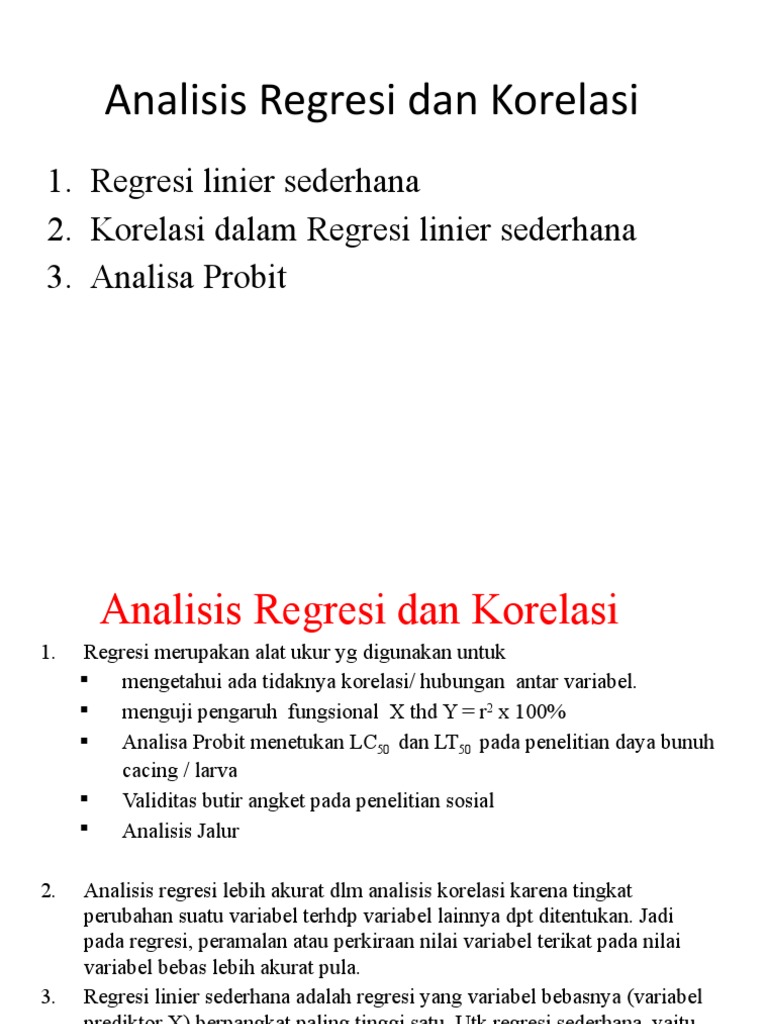 Regresi Linier Sederhana Dan Analisa Probit 2022-1 | PDF Regresi Linier Sederhana Dan Analisa Probit 2022-1 | PDF