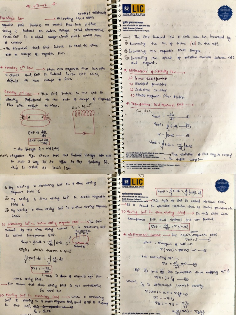 Emft Notes Unit 4 | PDF | Electromagnetism | Electrical Engineering