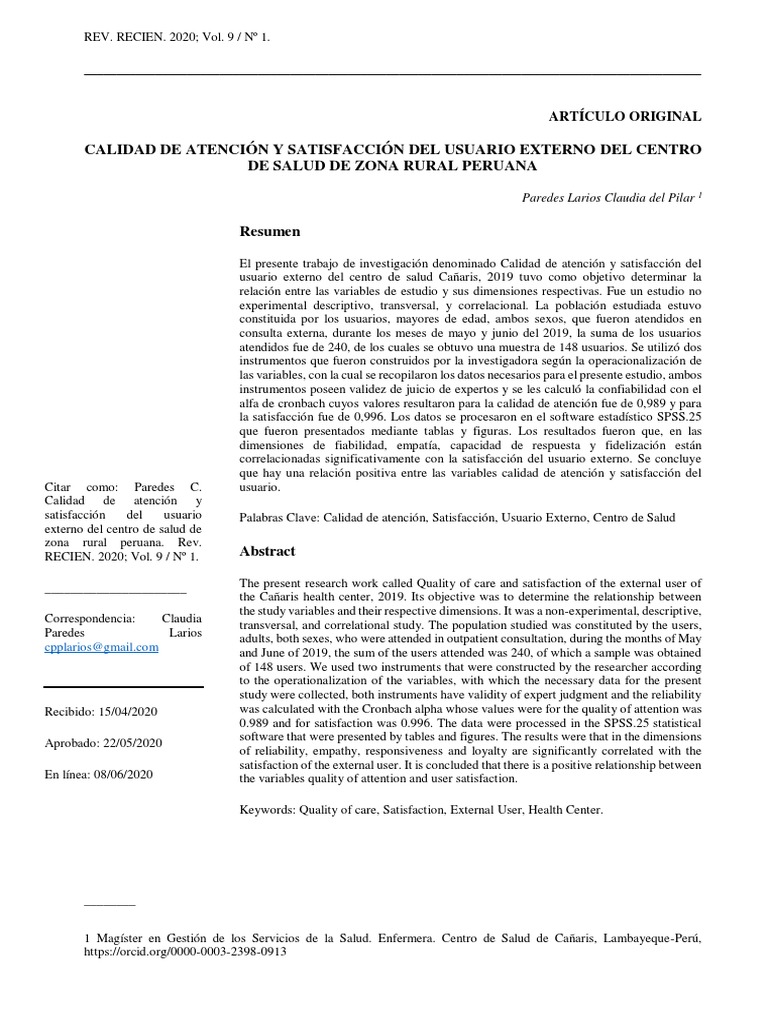Calidad de Atencion Conceptp | PDF | Calidad (comercial) | Gestión de la calidad