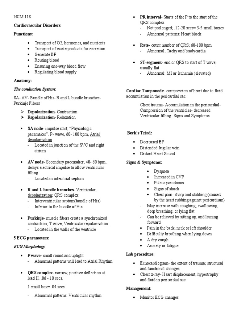 NCM 118 | PDF | Heart | Heart Valve
