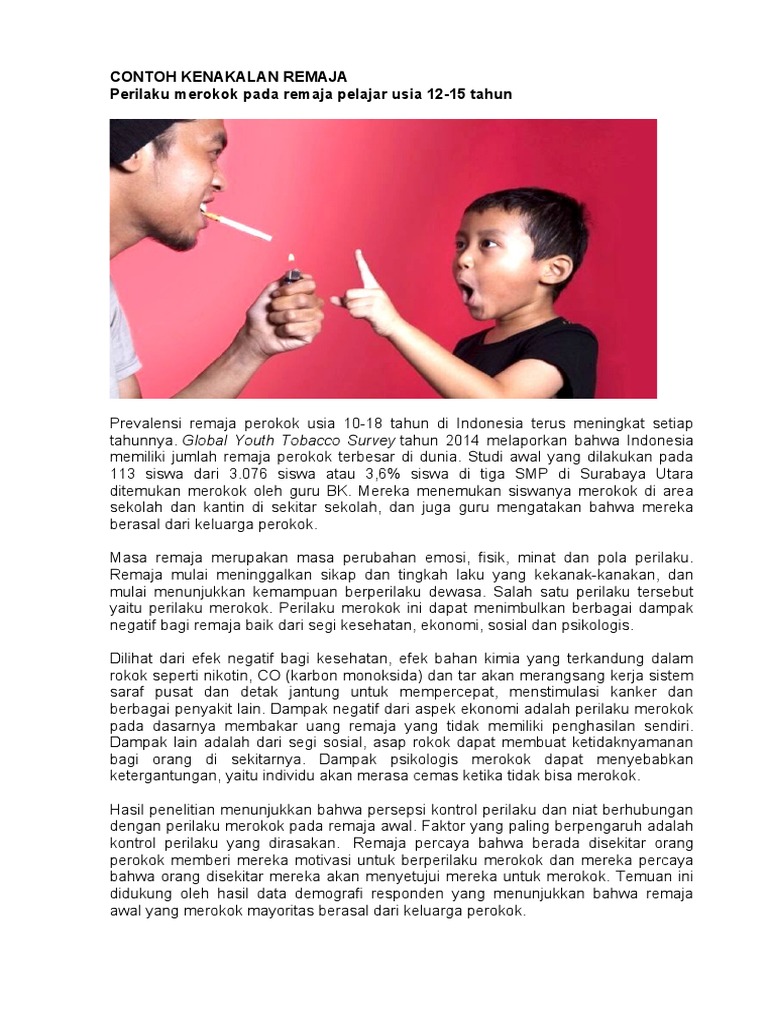 Contoh Kenakalan Remaja | PDF