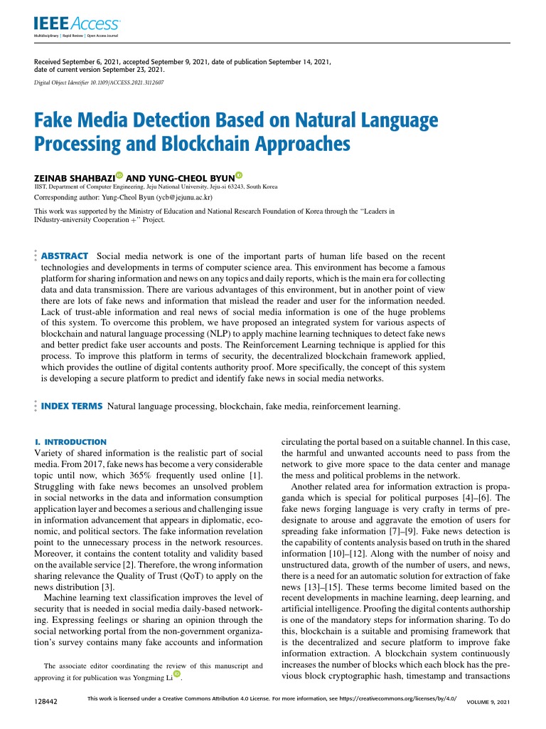 Fake Media Detection via NLP & Blockchain | PDF | Social Media ...
