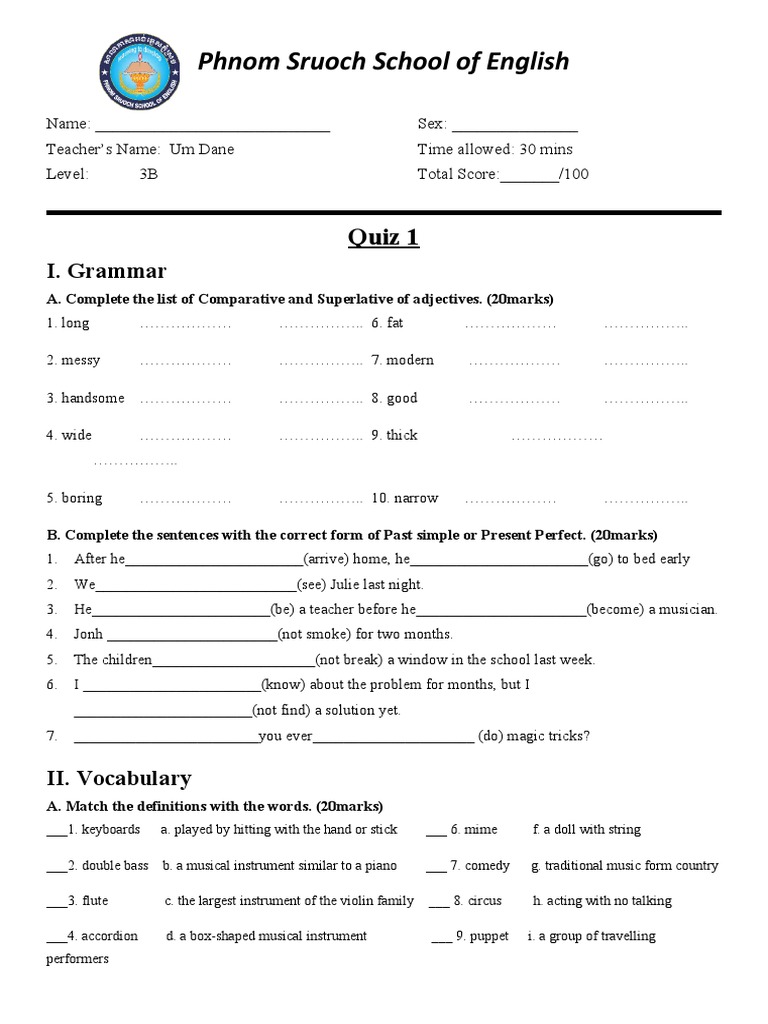 PSE 3B Quiz 1 2021-Dane | PDF | Leash | Musical Instruments
