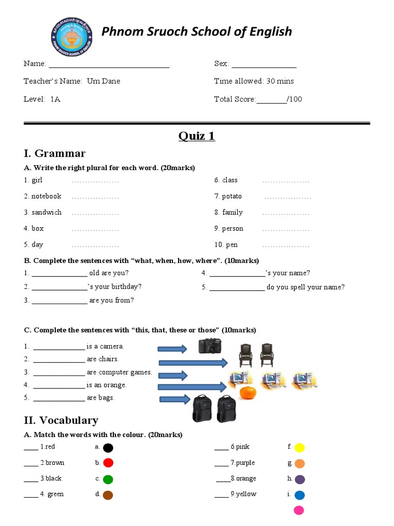 PSE 1A Quiz 1 2021-Dane | PDF | Linguistics | Languages