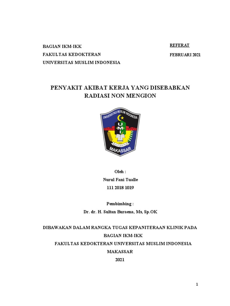 Penyakit Akibat Radiasi Non-Pengion | PDF | Sains & Matematika