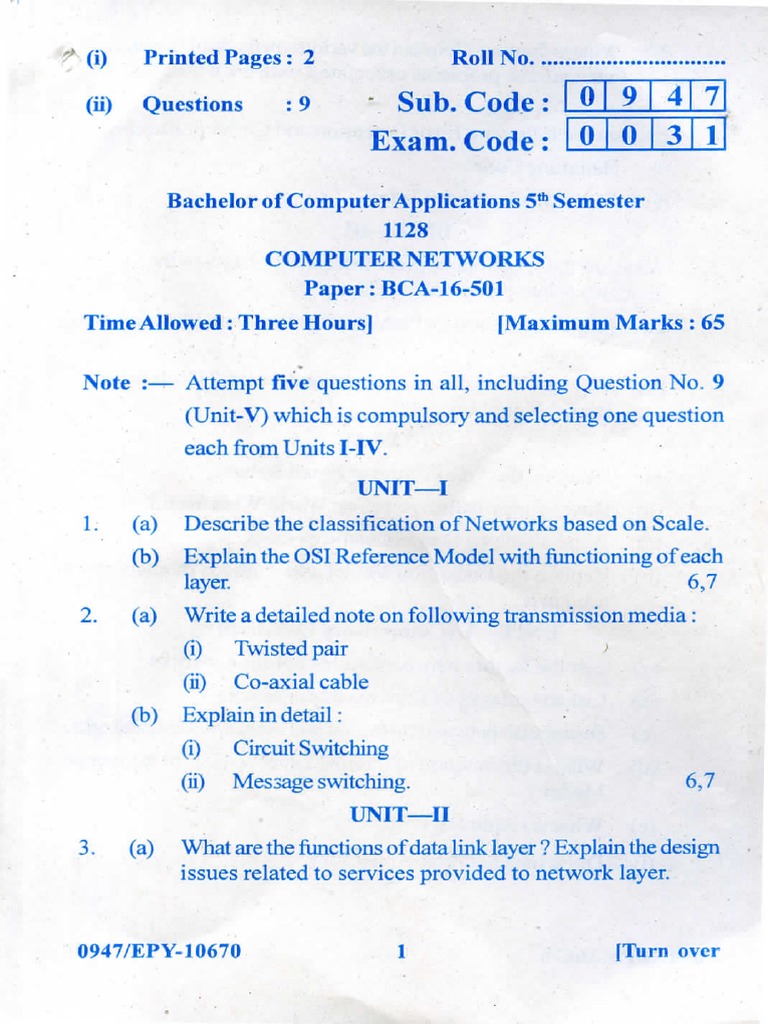BCA 5th Sem Dec 2018 | PDF | Php | Computer Network BCA 5th Sem Dec 2018 | PDF | Php | Computer Network