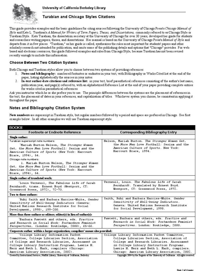 Turabian and Chicago Styles Citations: Choose Between Two Citation ...