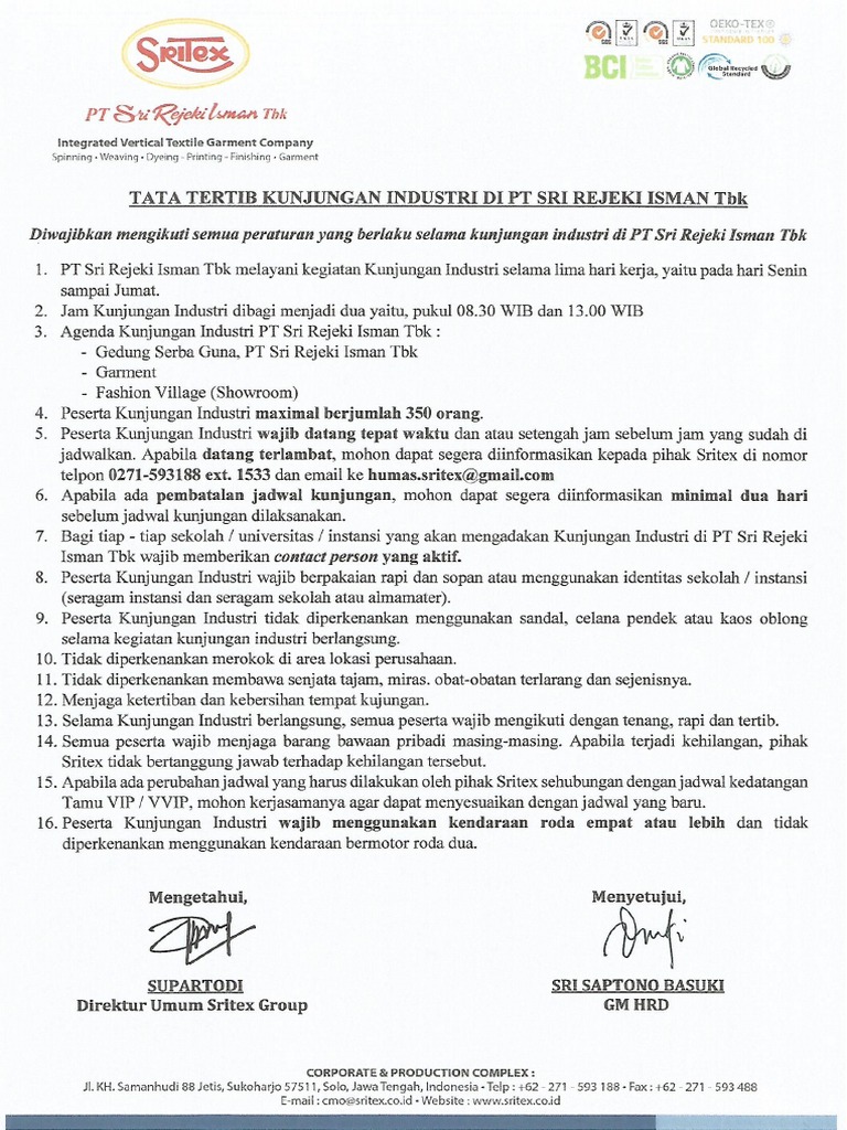 Tata Tertib Kunjungan Industri Baru Pdf