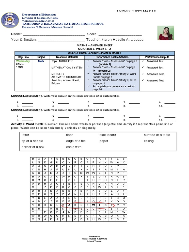 v5AS Math8 q3 Mod1-2 | PDF | Geometry