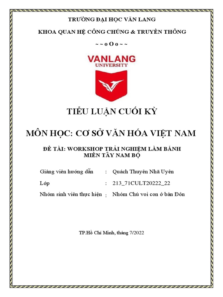TIỂU LUẬN CUỐI KỲ CSVH VN | PDF