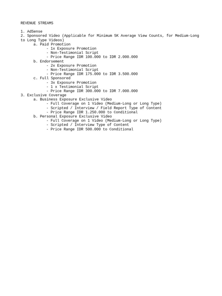 BBC MC Revenue Streams | PDF