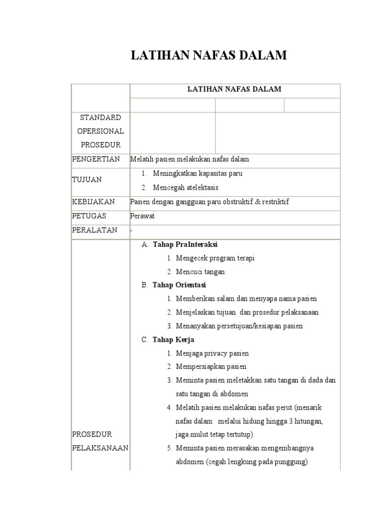Latihan Nafas Dalam | PDF