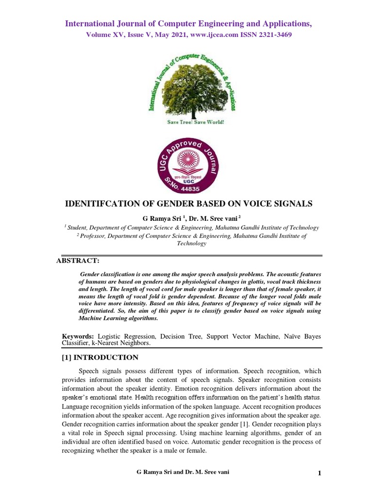 Gender Recong Paper 4 Pdf Discrete Fourier Transform Statistical Classification