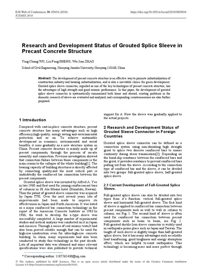 Grouted Couplers | PDF | Concrete | Fracture