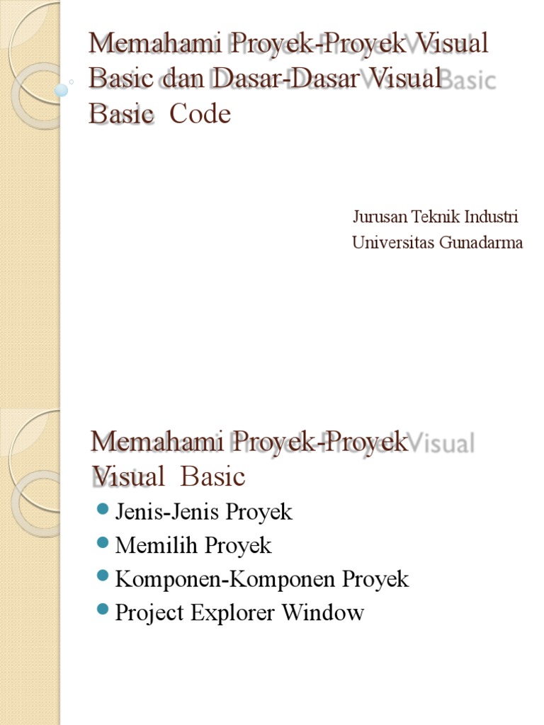 Memahami Proyek-Proyek VB | PDF | Seni | Teknologi & Rekayasa