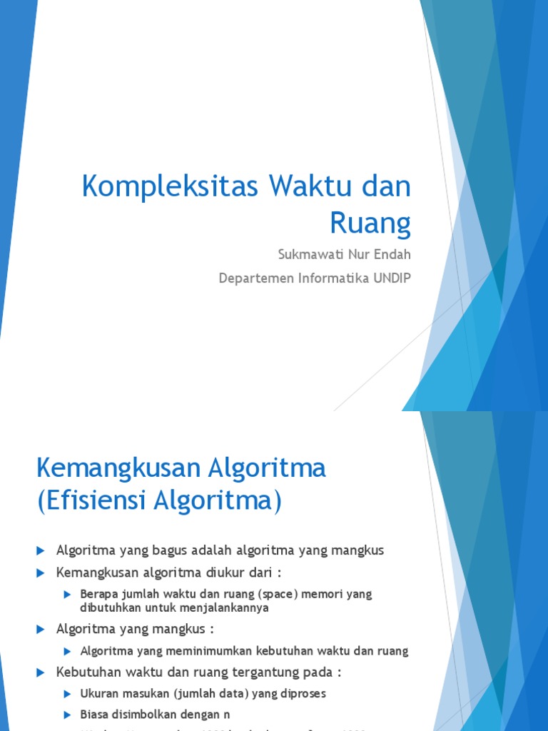 Materi 2 Kompleksitas Waktu Dan Ruang | PDF | Komputer