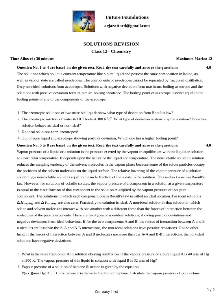 Solutions Worksheet | PDF | Statistical Mechanics | Nature
