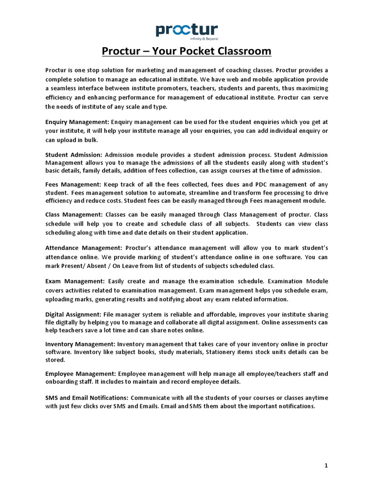 Proctur Features | PDF | Test (Assessment) | Mobile App