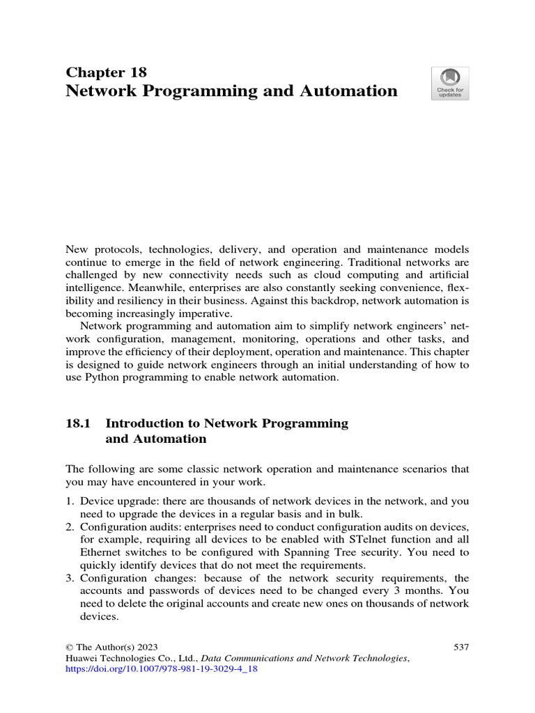 18.1 Introduction To Network Programming and Automation | PDF | Python (Programming Language ...