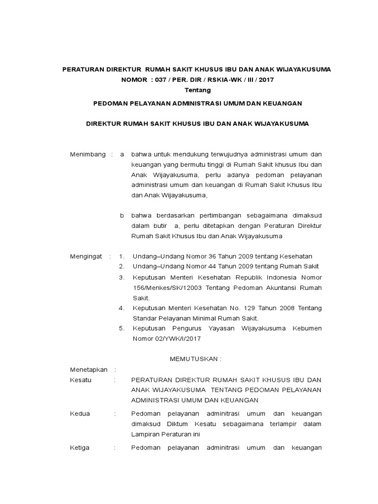 PEDOMAN Pelayanan Administrasi | PDF