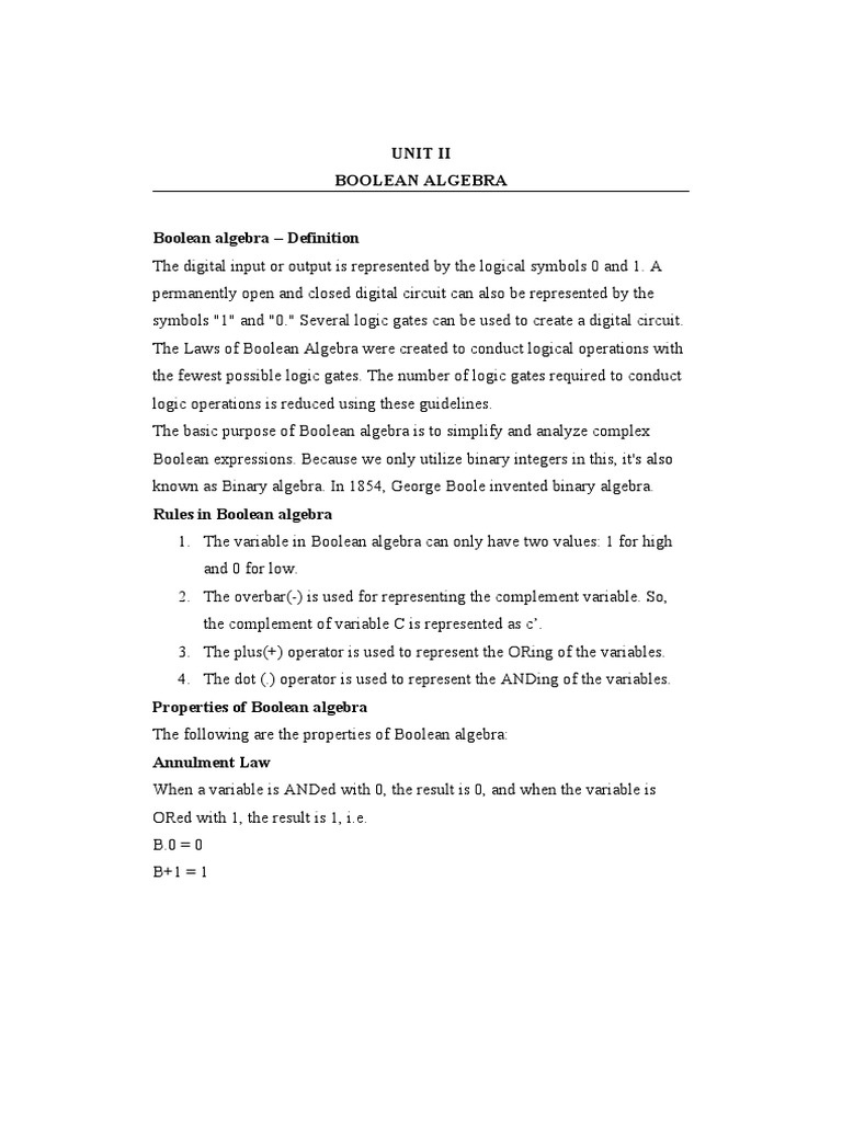 Unit 2 | PDF | Integrated Circuit | Boolean Algebra