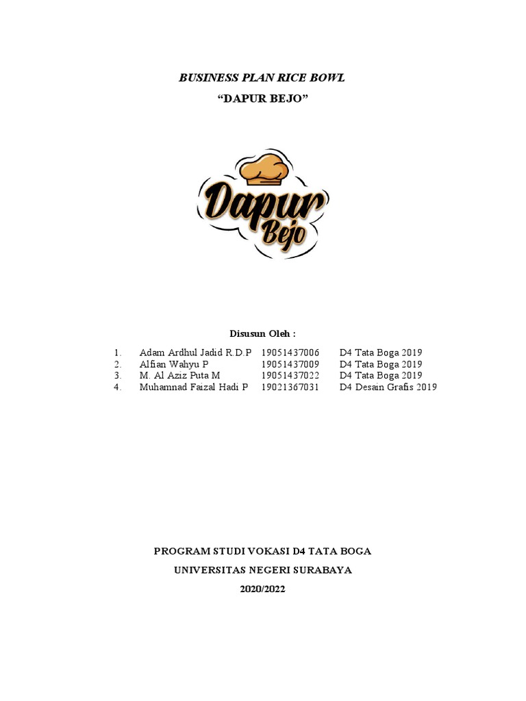 Kelompok 4 - Bisnis Plan Rice Bowl Dapur Bejo | PDF | Pengelolaan ...