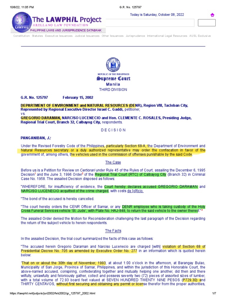 026 DENR v. Daraman | PDF | Asset Forfeiture | Trials