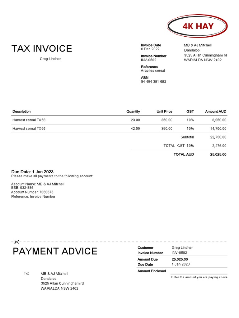 Invoice Inv 0502 Pdf