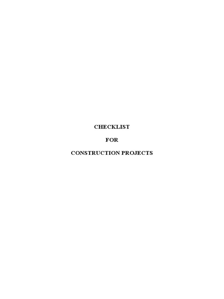 Construction Project Management Checklist | PDF