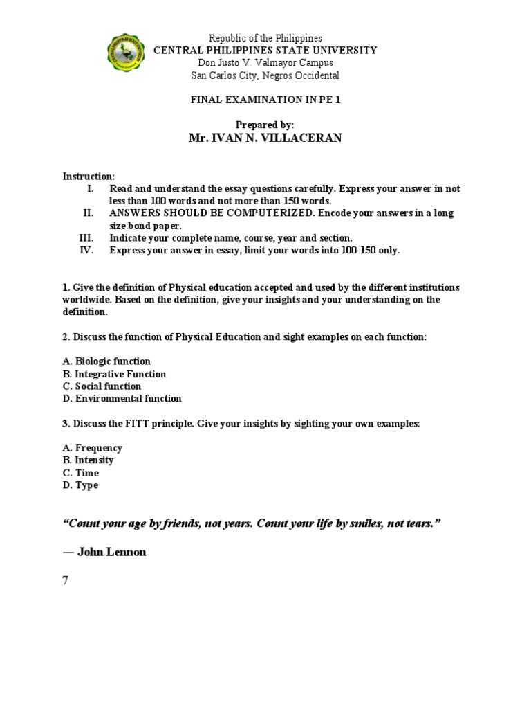 Understanding Physical Education: An Analysis of the Goals, Functions ...