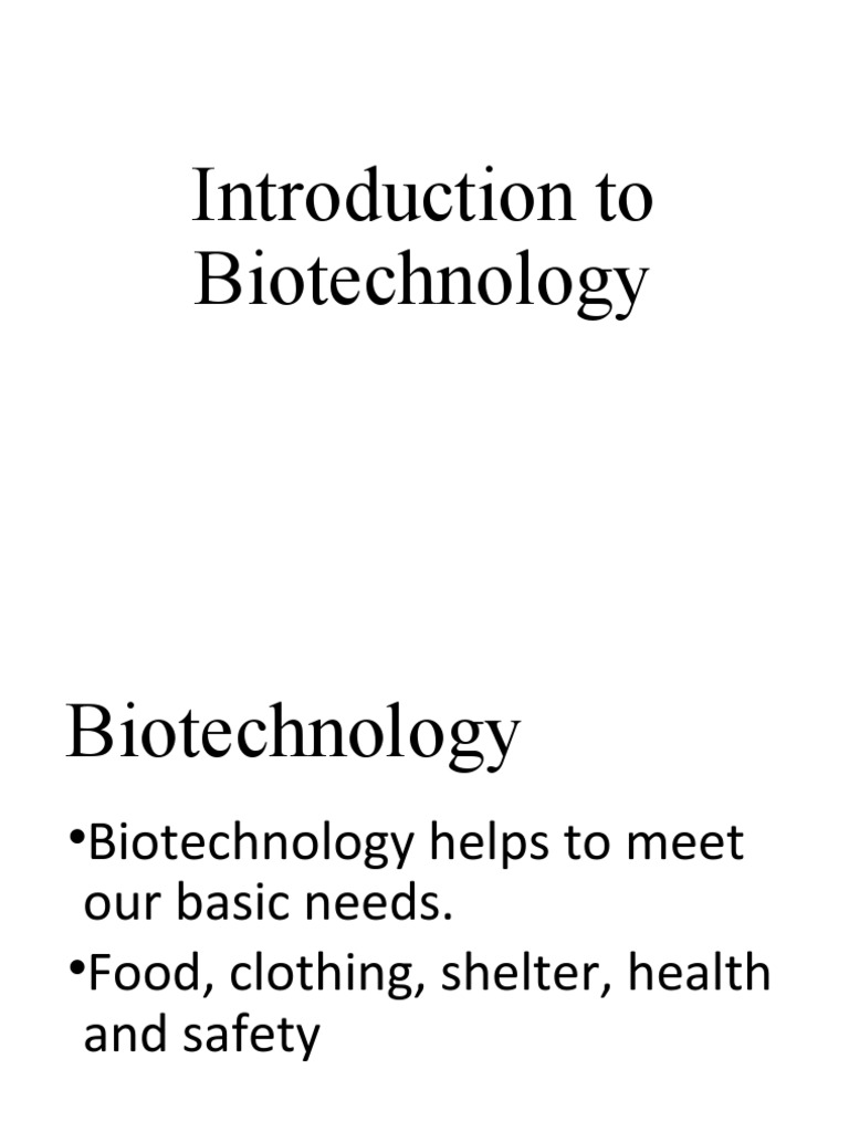 Introduction To Biotechnology | PDF | Biotechnology | Genetic Engineering