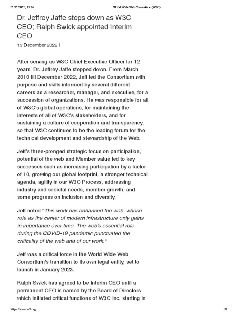 World Wide Web Consortium W3c Pdf World Wide Web Consortium World Wide Web