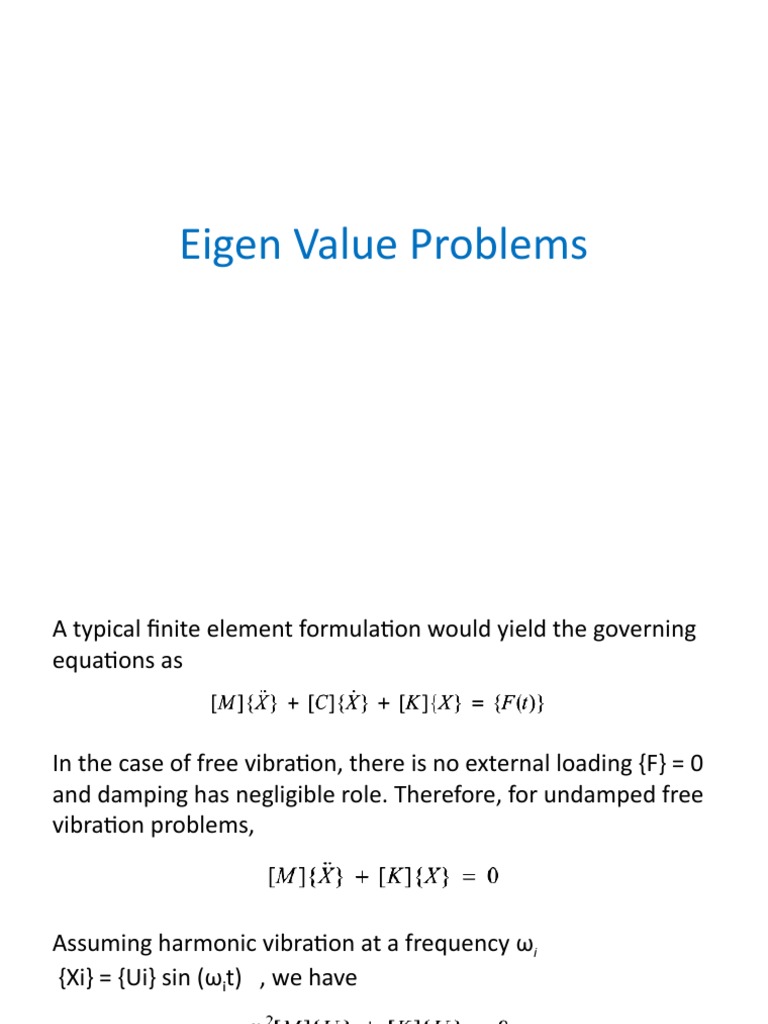 Eigenvalue Problems in Structural Dynamics | PDF | Eigenvalues And Eigenvectors | Matrix ...