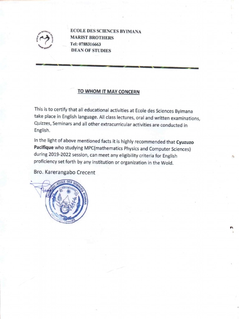 proof of english proficiency | PDF