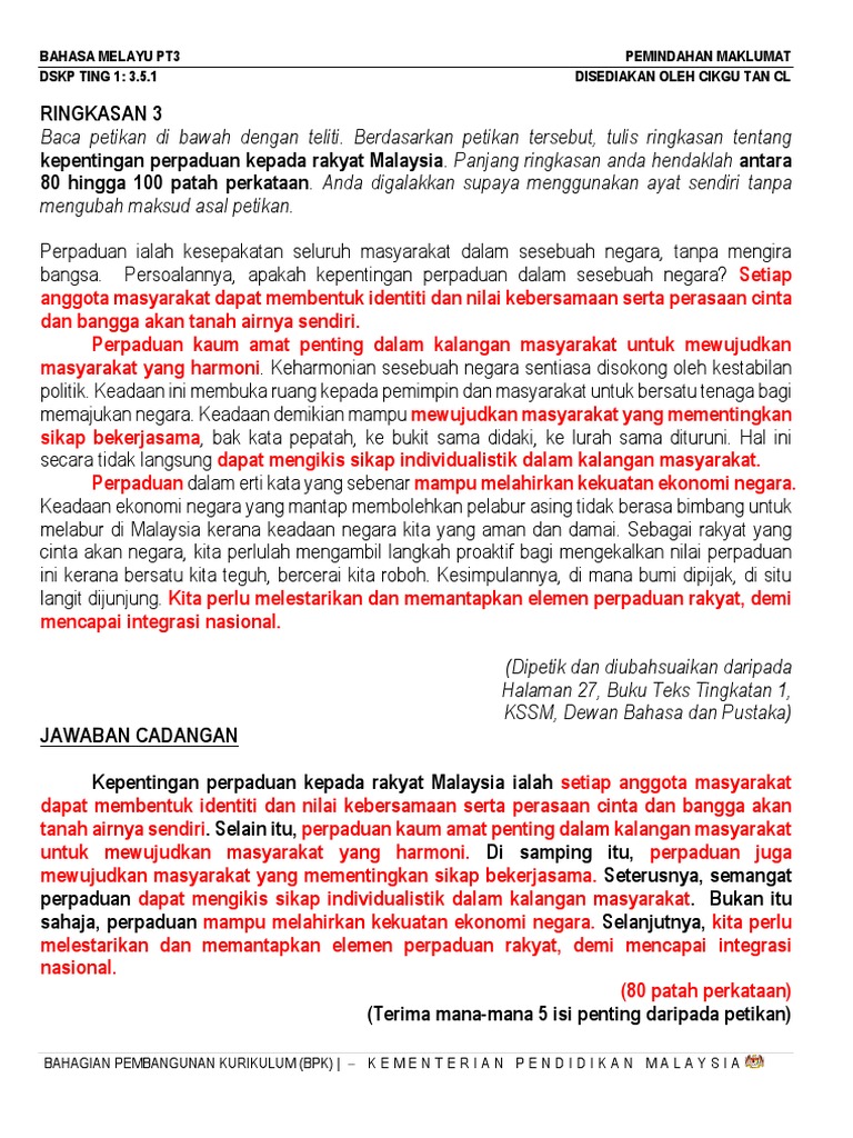 Latihan Ringkasan | PDF