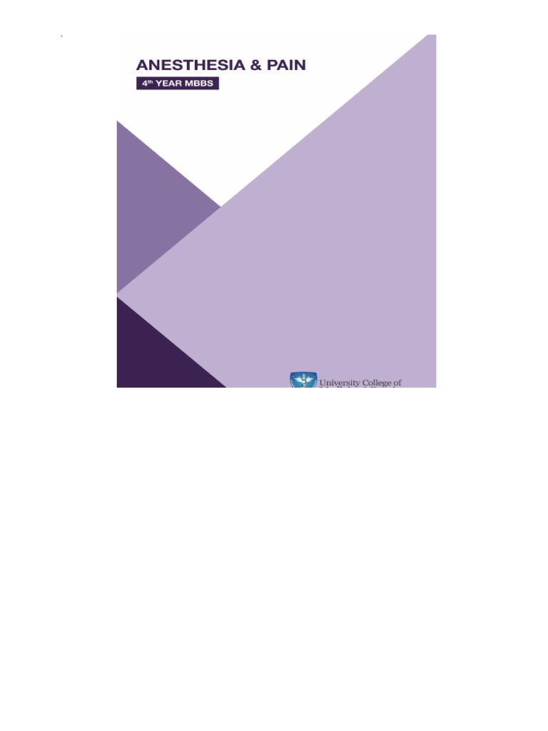 Pain & Anesthesia Final Module 2022 | PDF | Anesthesia | Surgery