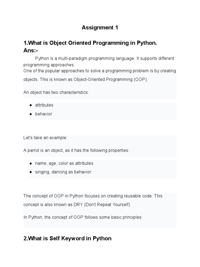 Python Updated Assignment | PDF | Object Oriented Programming | Inheritance (Object Oriented ...