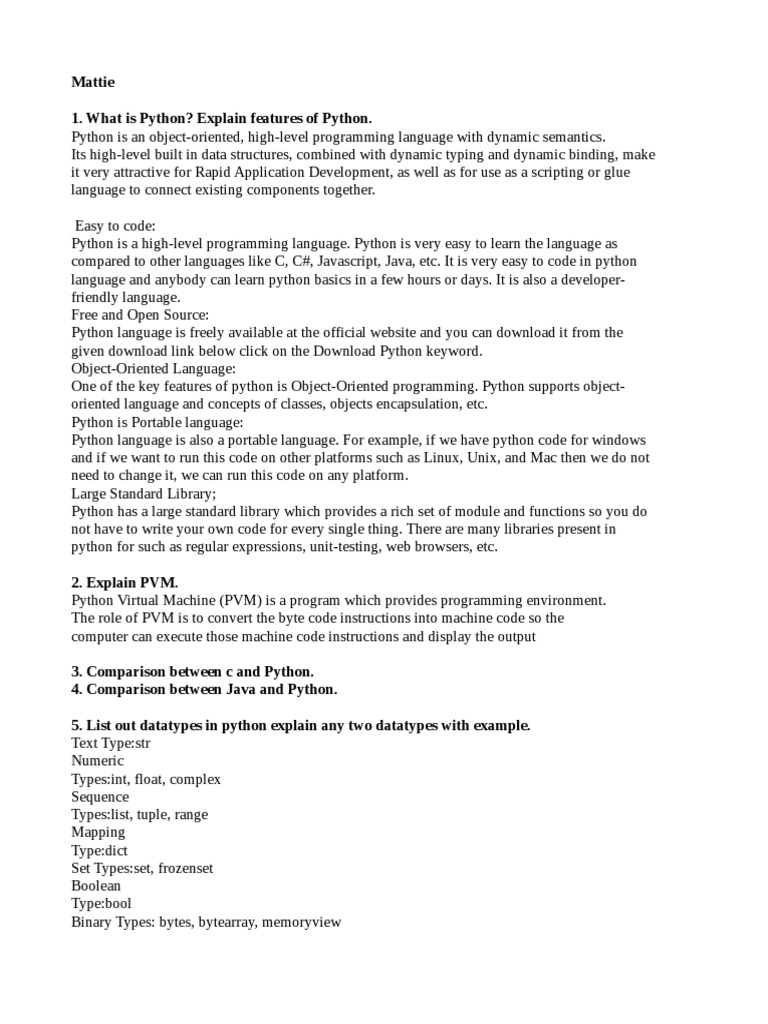 Python Answers | PDF Python Answers | PDF