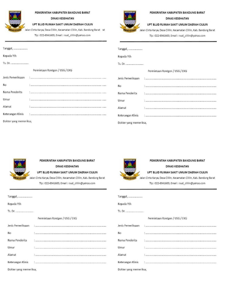 Form Permintaan USG & Rontgen | PDF