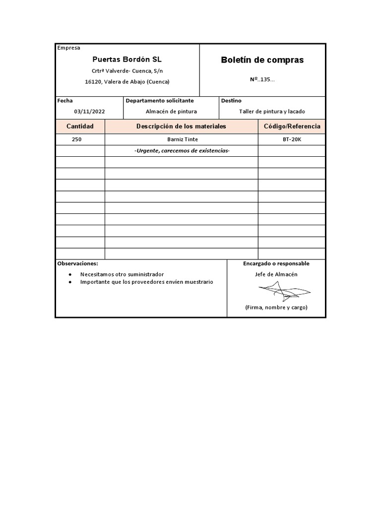 Boletín de Compras | PDF