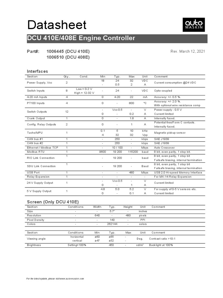 DCU 410E Datasheet | Download Free PDF | Electrical Connector ...