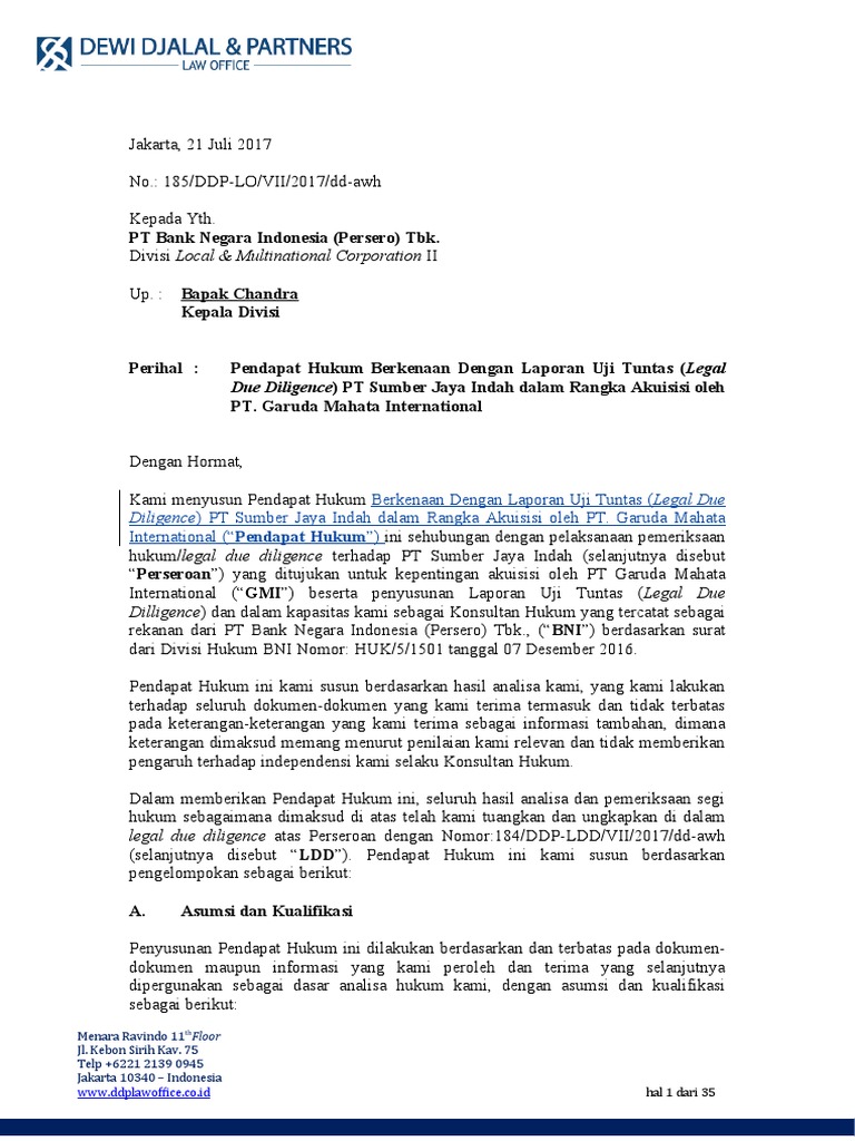 LO LDD - SJI Draft 10 Agustus For Review | PDF