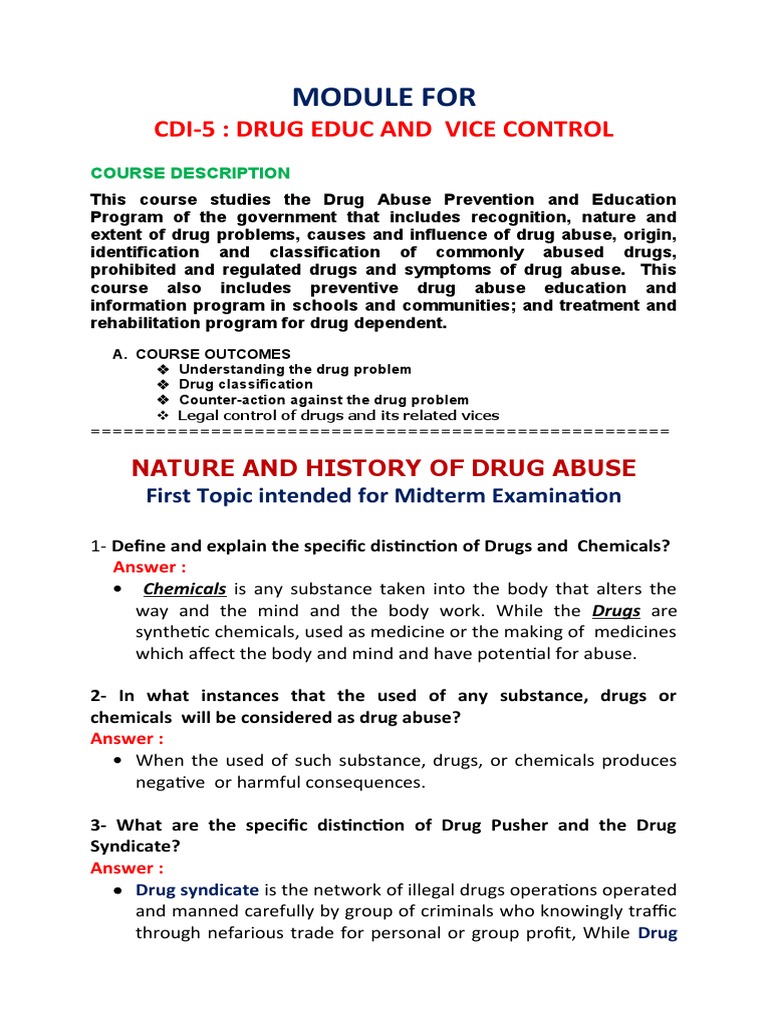 Complete Drugs Reviewer | PDF | Illegal Drug Trade | Substance Abuse