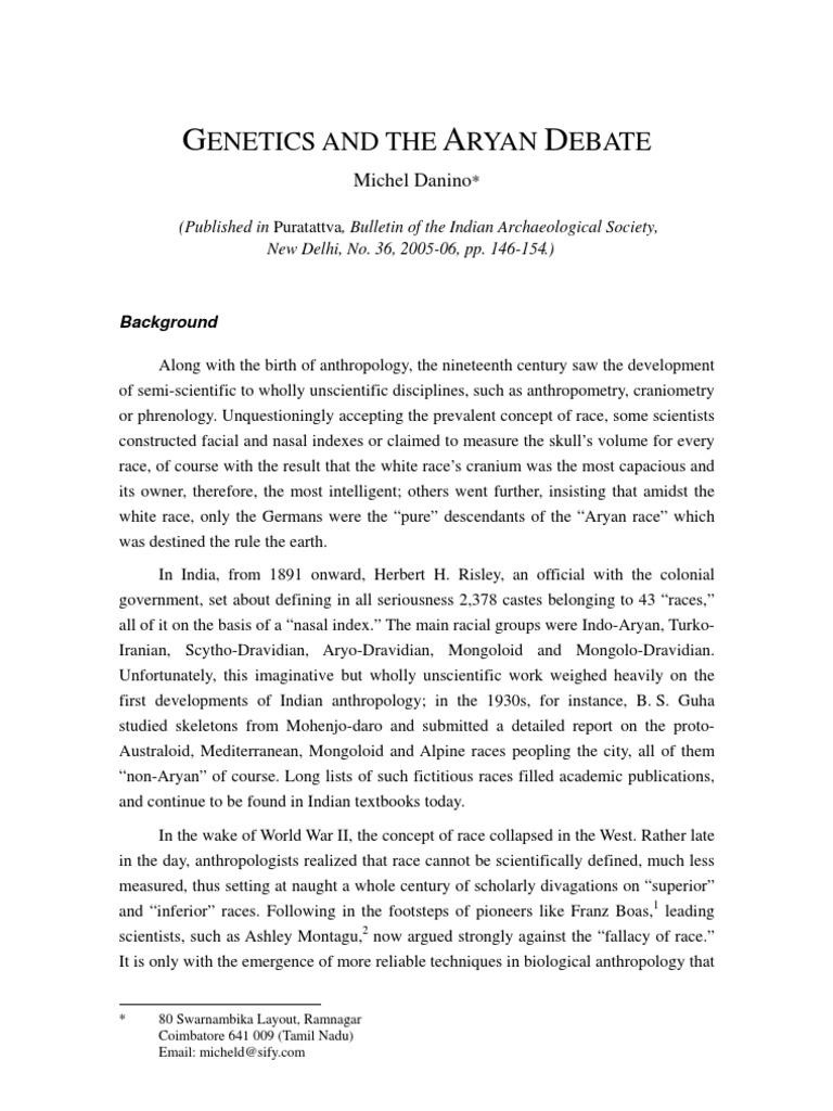 Genetics and The Aryan Debate - Michel Danino | PDF | Haplotype | Race ...