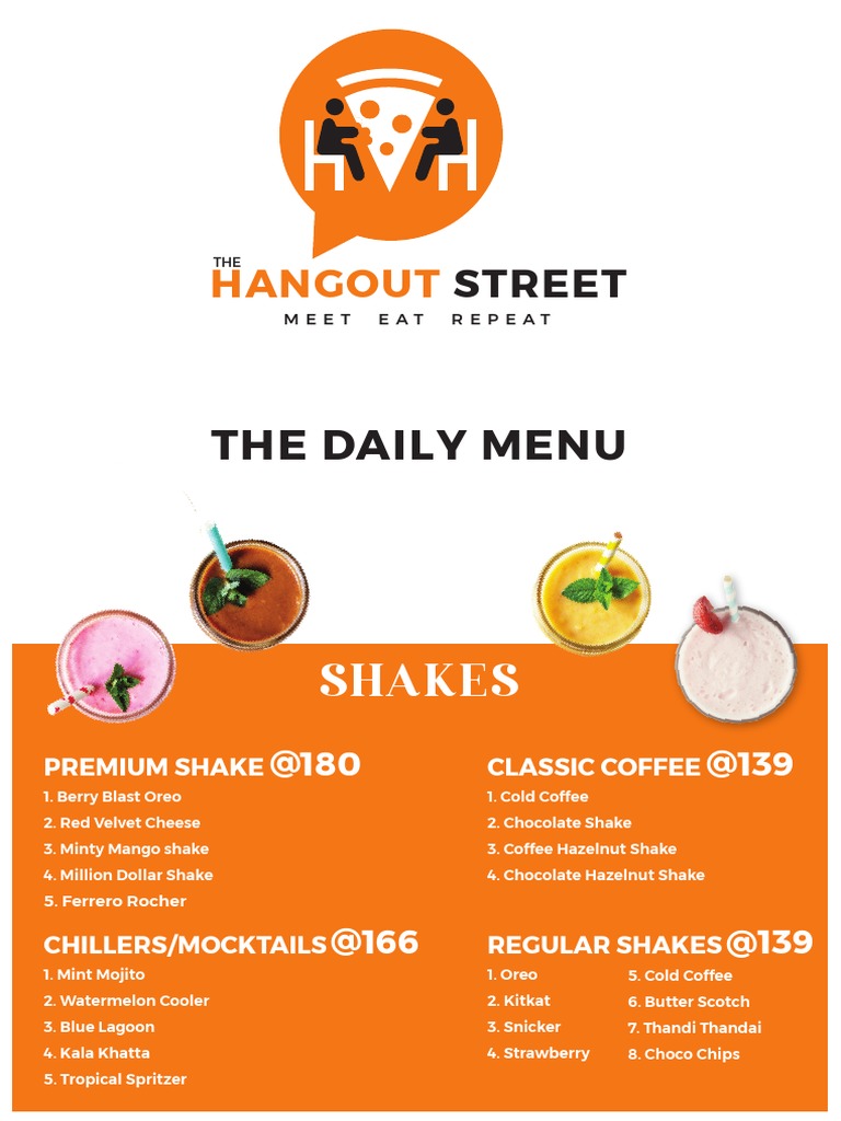 Hangout Menu (SWIGGY, ZOMATO) | PDF | Hamburgers | Pasta