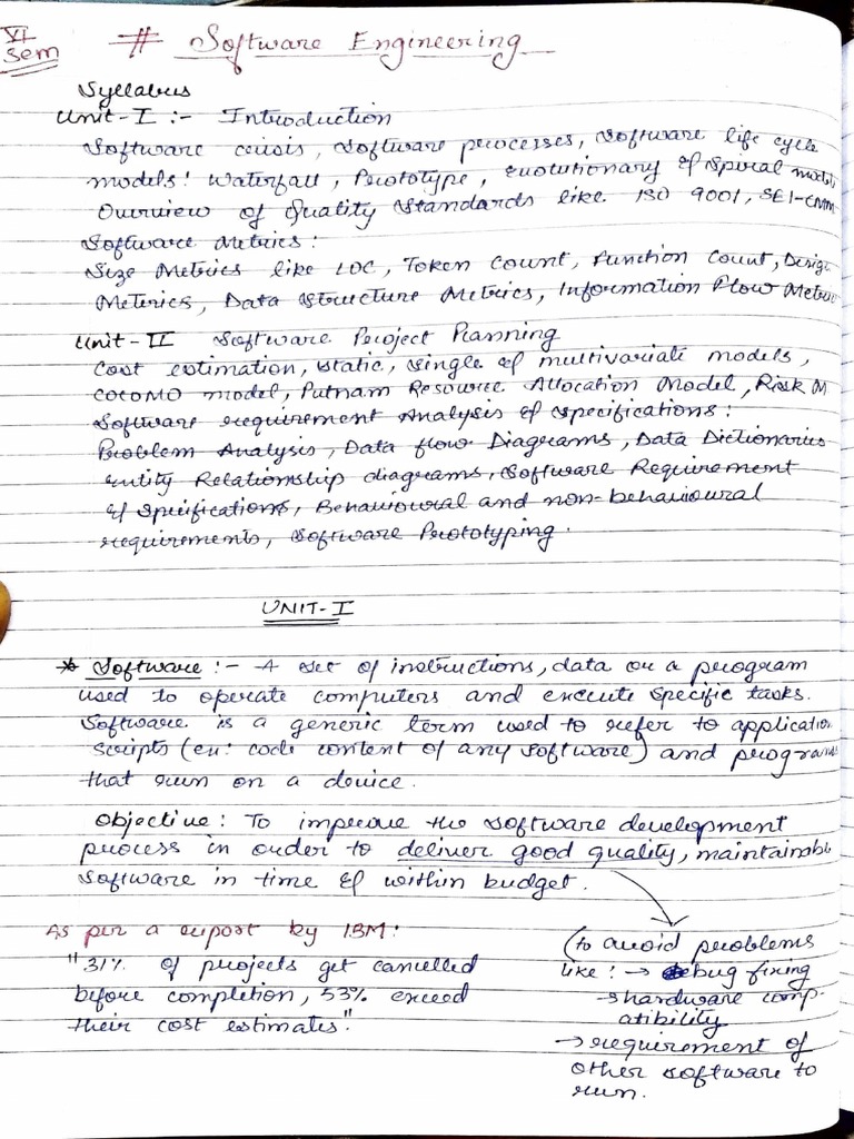 Software Engineering Notes | PDF