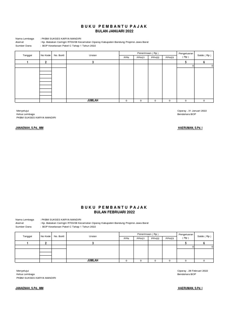 Bku Pajak C SKM 2022 | PDF