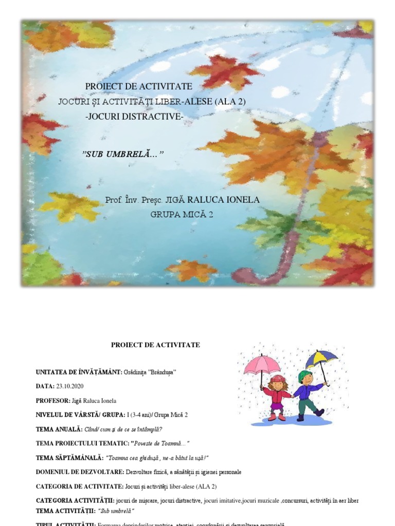 Proiect Didactic - Ala 2 | PDF