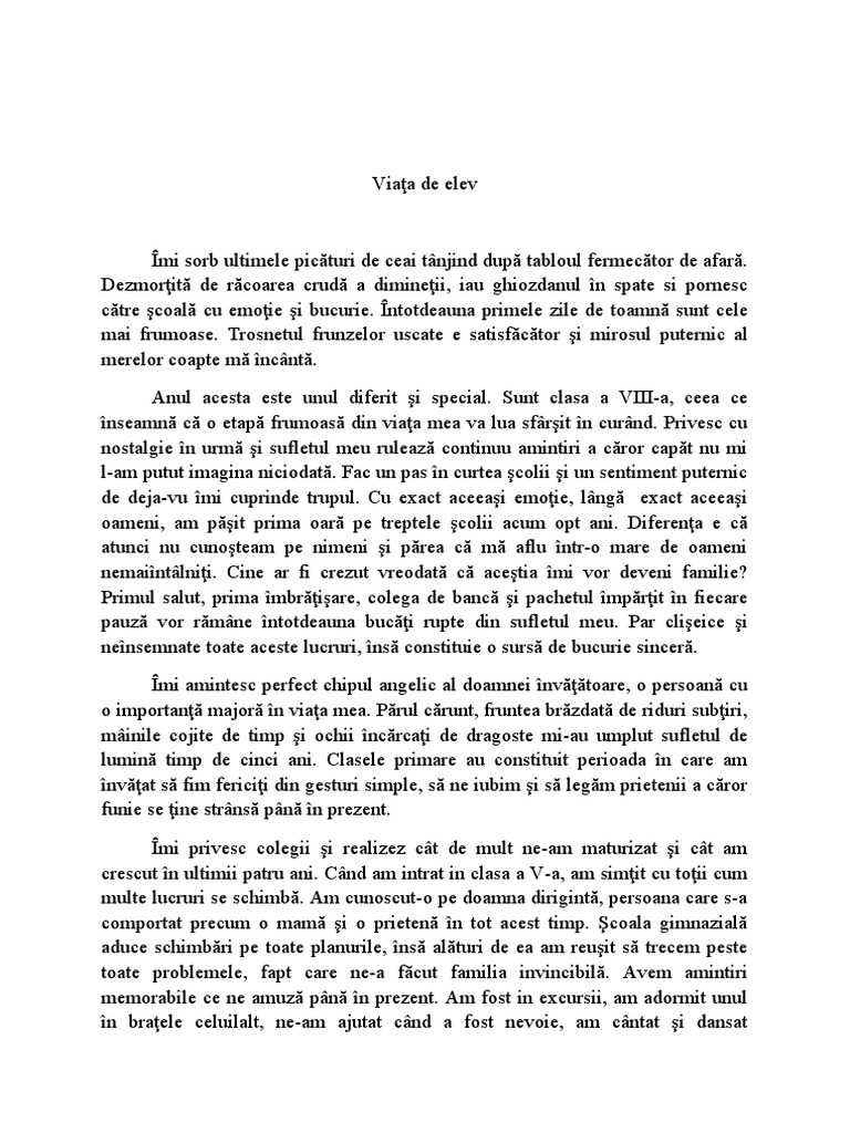 Viata de Elev | PDF