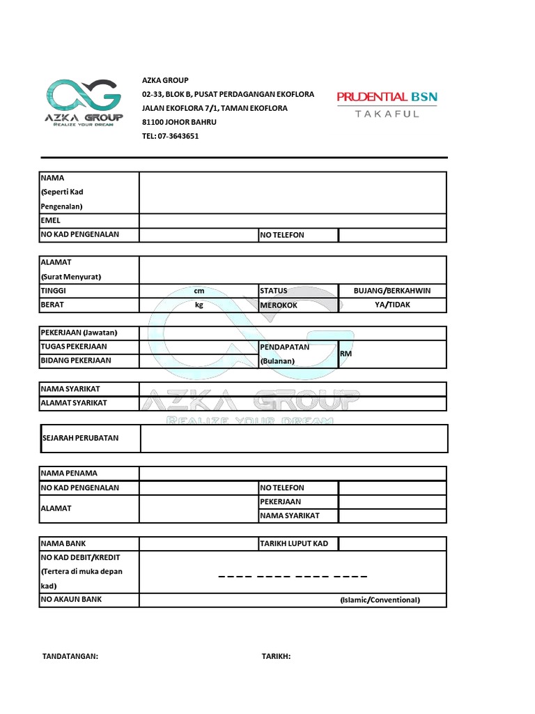 Client Detail Form - Azka Group | PDF
